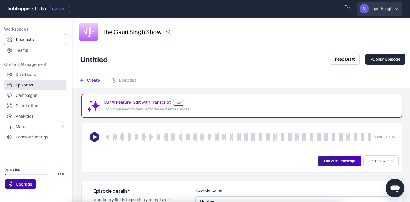 How To Edit Your Episode on Hubhopper with Headliner's Eddy? – Hubhopper Help Center