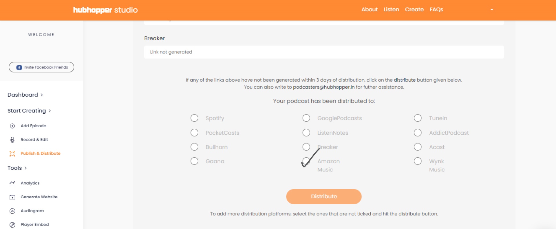How to Distribute Your Podcast to Amazon Music With Hubhopper Studio ...
